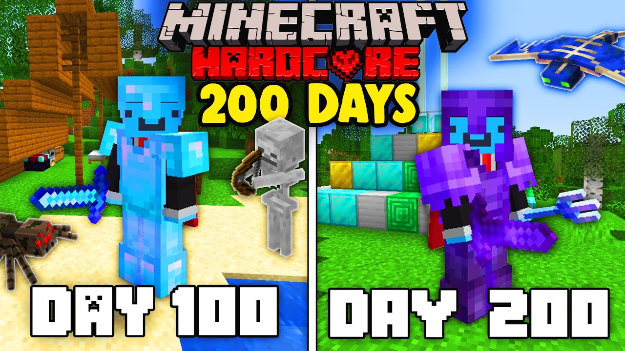 I Survived 200 Days in Minecraft Hardcore... Here's what happened ...