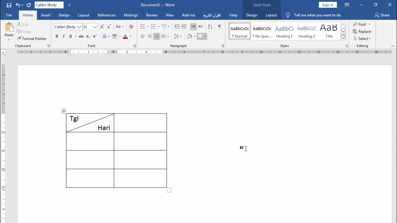 Diagonal Up Borders Table in WORD - YouTube