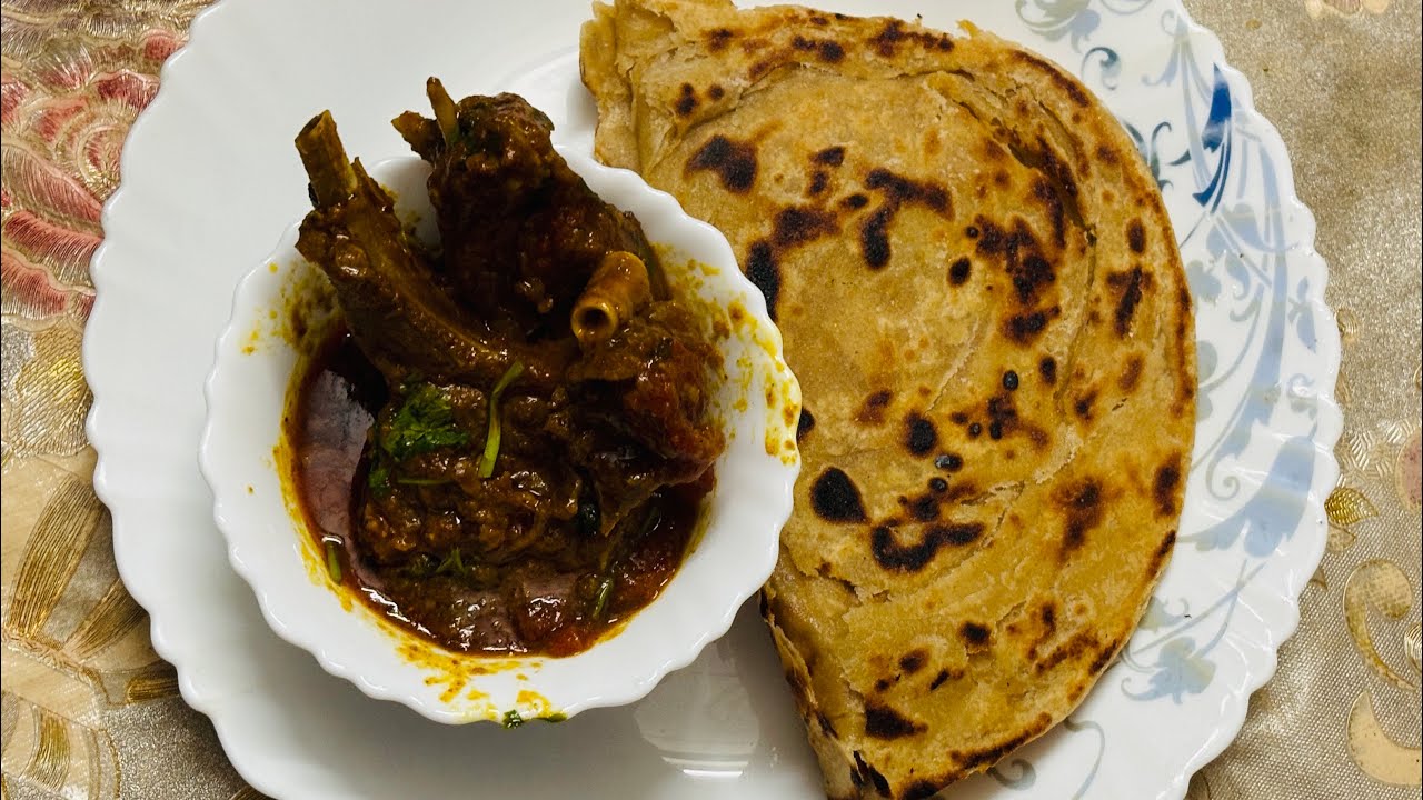 Masala mutton chap recipe with lachha paratha🫓recipe | easy and ...