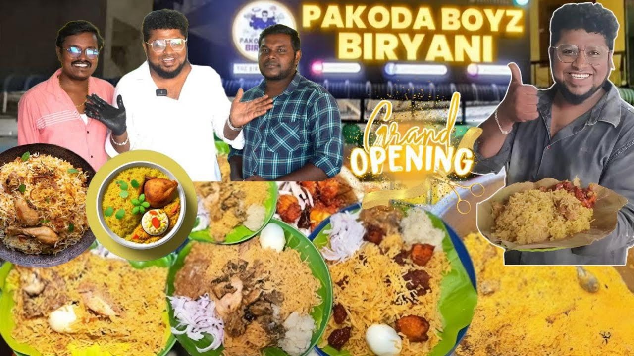 Pakoda Boyz Biryani Restaurant Grand Opening | 2 KG Biryani Eating ...