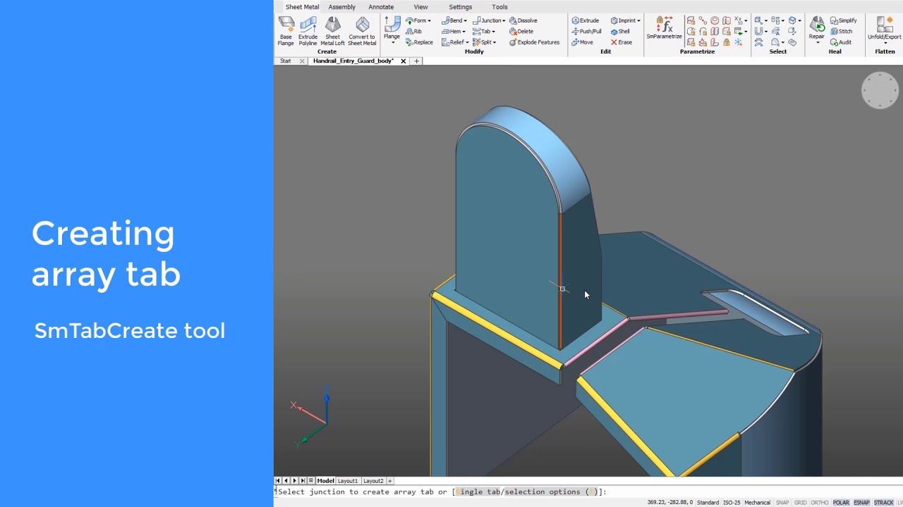 How to Create Tabs - BricsCAD Mechanical - YouTube