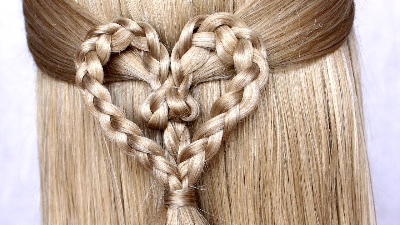EASY Heart hairstyle for medium long hair tutorial #shorts - YouTube