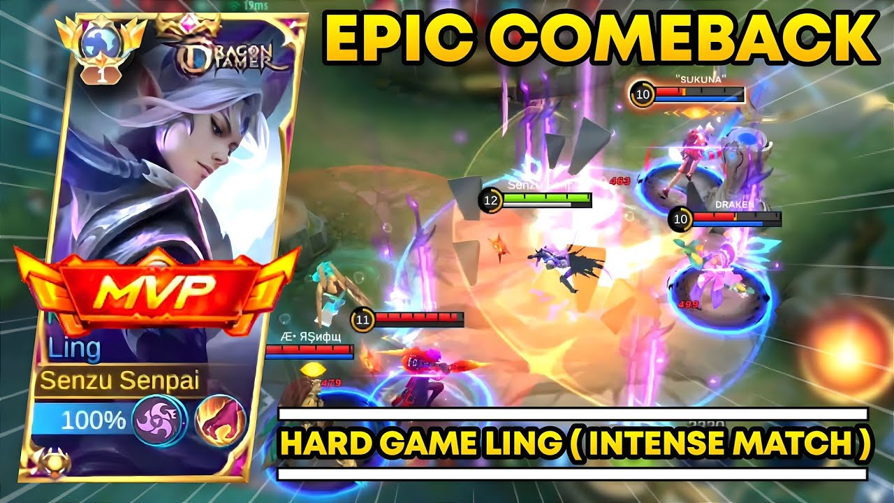 LING HARD GAME ( INTENSE MATCH ) SUPER EPIC COMEBACK BEFORE RESET ...