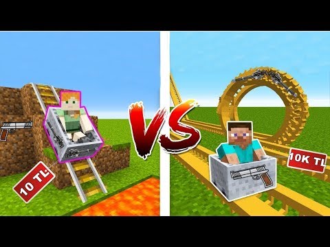 10 TL FAKİR SİLAHLI HIZLI TRENİ VS 10.000 TL ZENGİN HIZLI TRENİ! 😱 - Minecraft