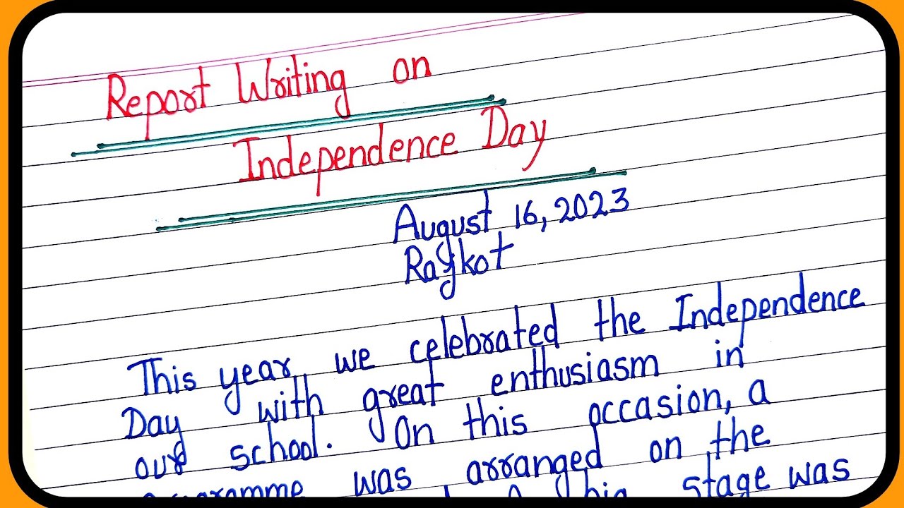 report writing on Independence day in english - YouTube