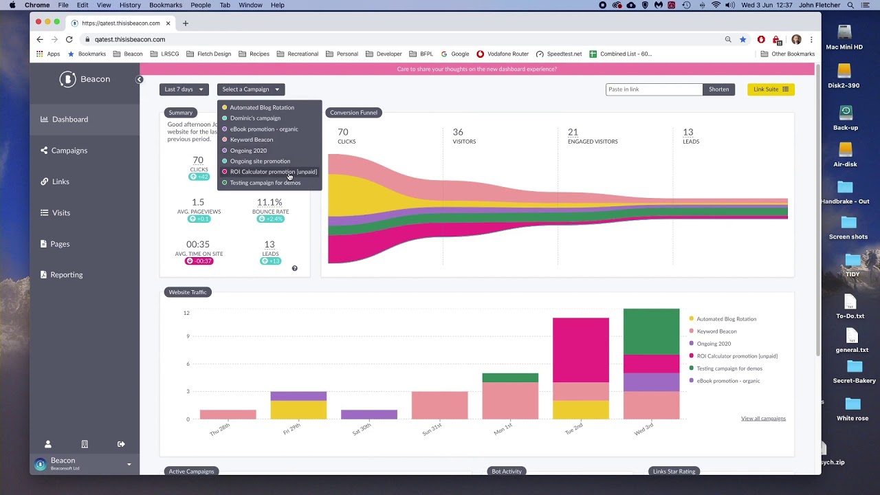 Beacon dashboard as of June 2020 - YouTube