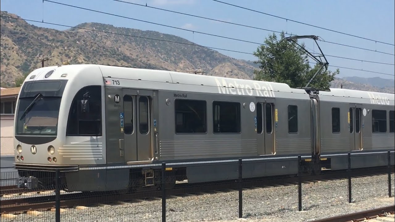 Metro Gold Line Commuter Trains in Azusa, CA FT BNSF Pasadena Local 6 ...
