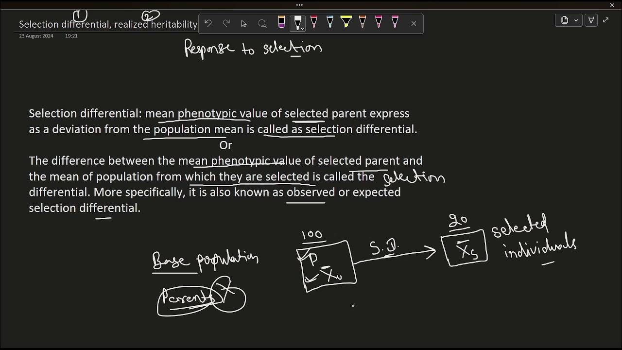 Selection Differential | Realized Heritability | Response to Selection ...