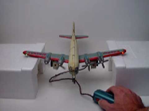 Vintage Line Mar Marx Remote Battery Operated Capital Prop Airplane pt ...