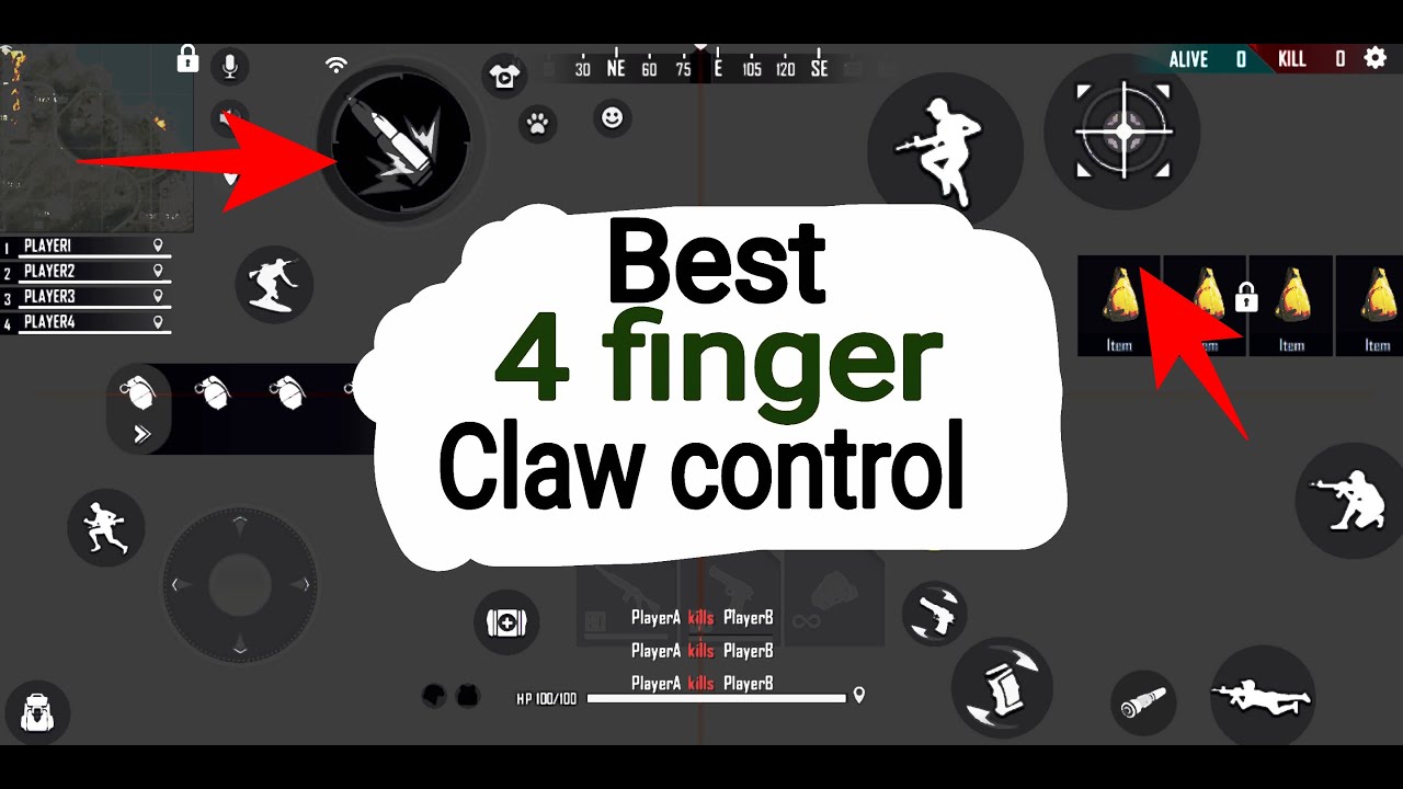 Free fire Best 4 finger claw control SH Gaming BANG - YouTube