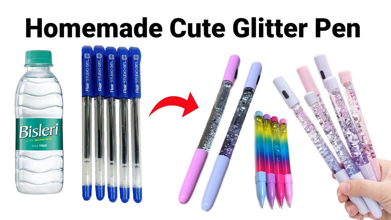 How to make Lava Glitter Lava Pen at home/DIY Glitter Pen/Homemade ...