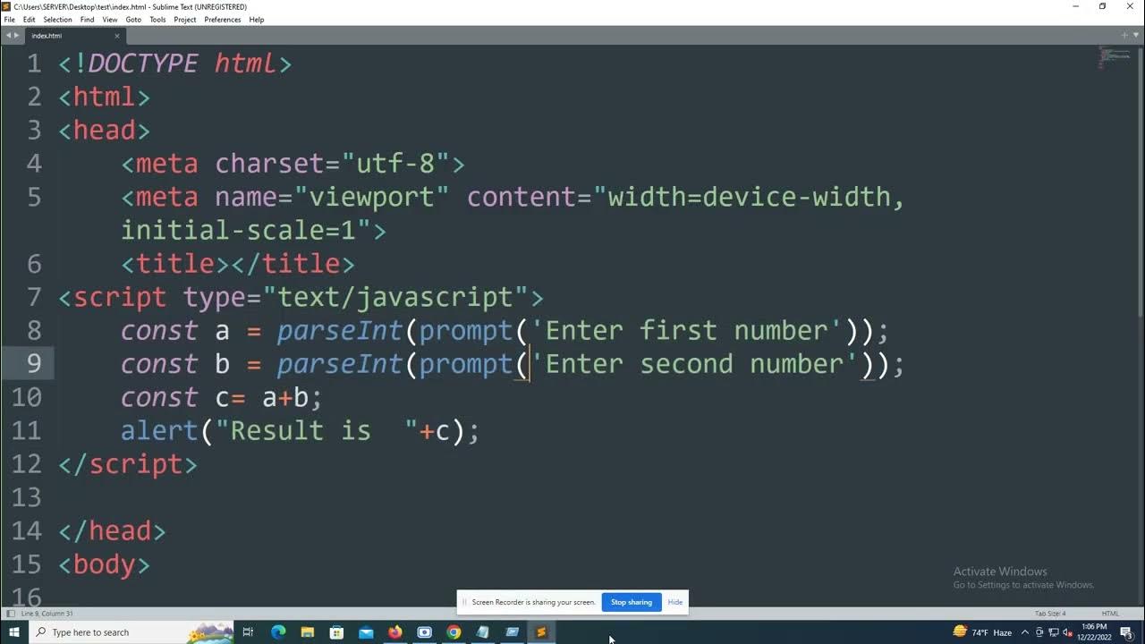 Adding any two numbers in JavaScript - YouTube