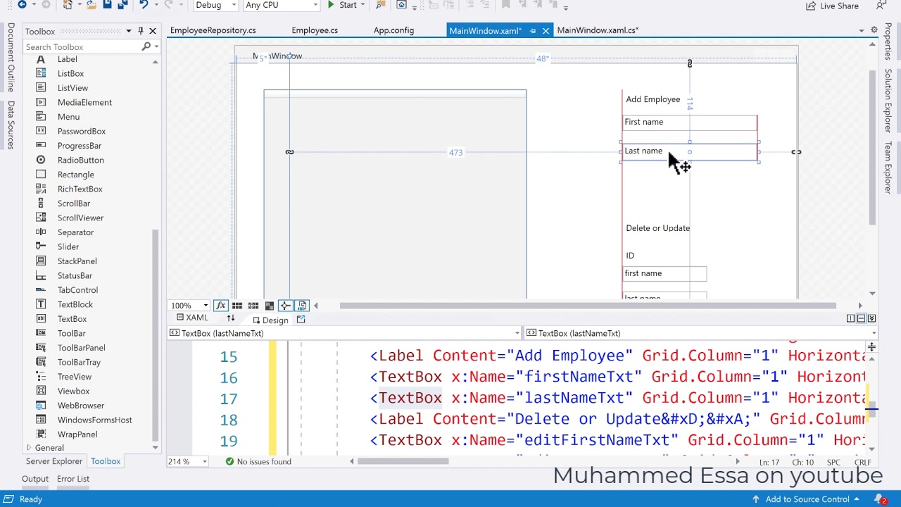 113 C C Sharp Database Sql Server And Wpf Youtube