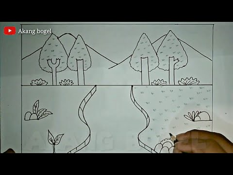 #11 - gambar pemandangan alam simple dan mudah - YouTube