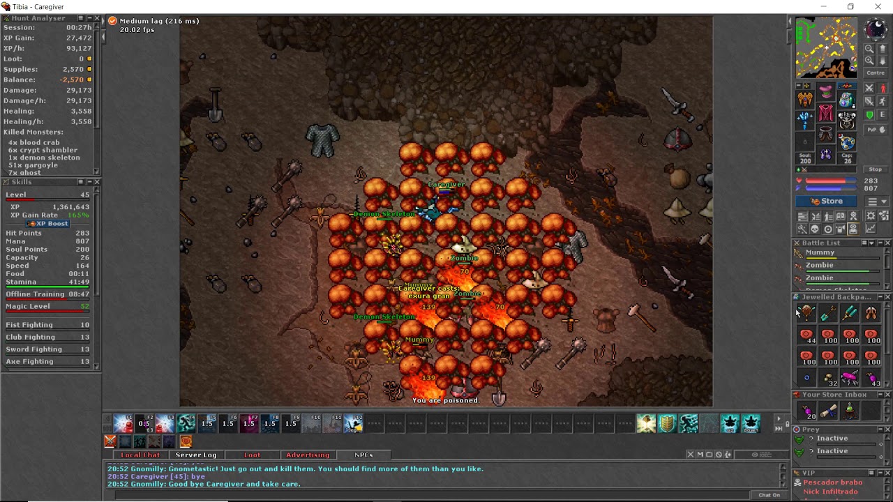 Tibia LvL 45-46 The Upper Spikes Task Kazzordoon (250k/h) - YouTube