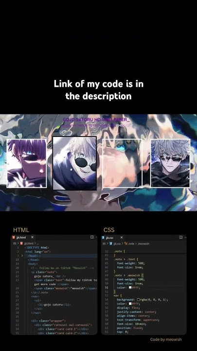 #programming #jujutsukaisen #gojo #code #foryou #htmlcssjavascript ...