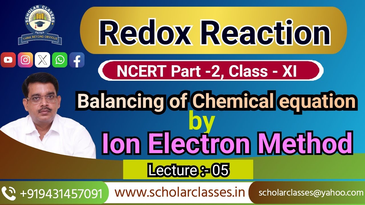Redox reaction : Balancing of chemical equation by Ion electron method ...