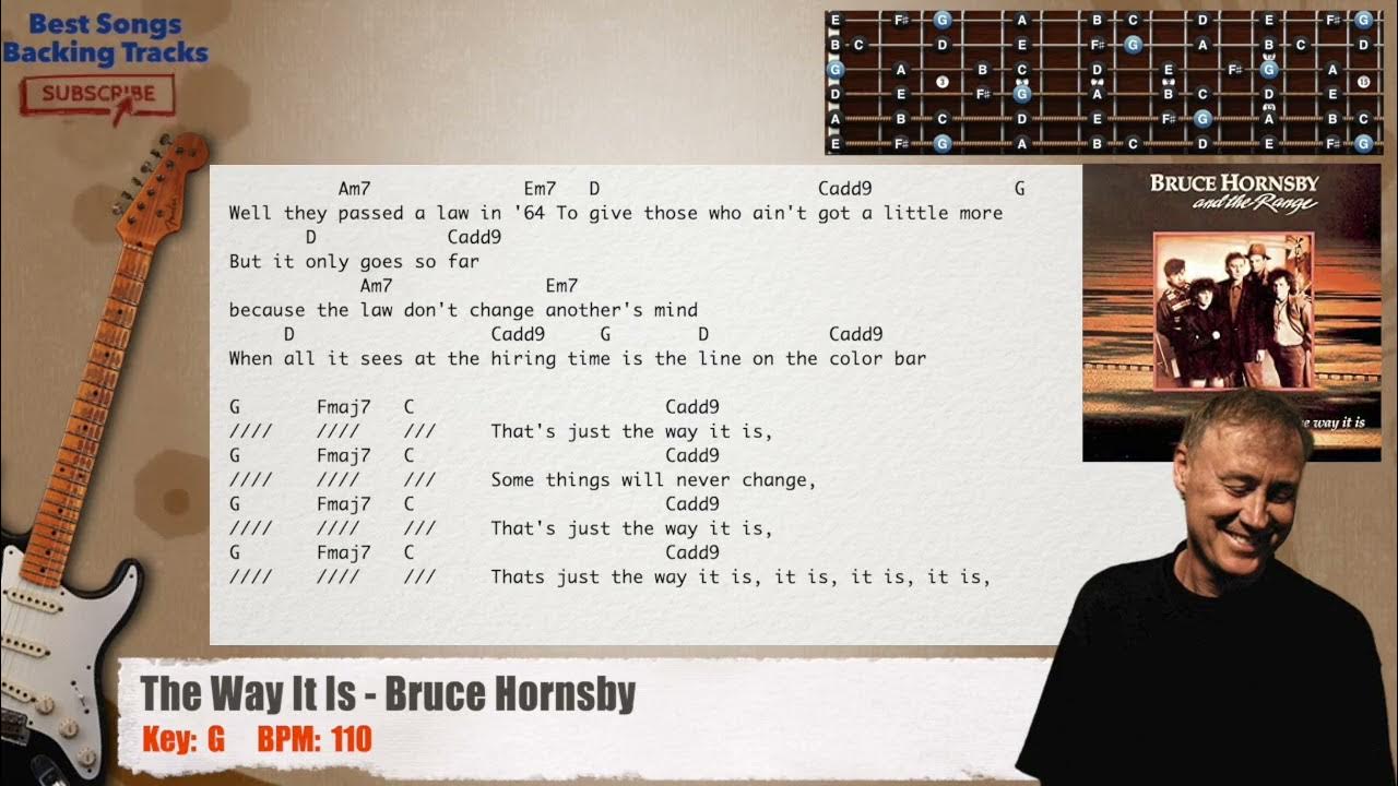 🎸 The Way It Is - Bruce Hornsby Guitar Backing Track with chords and lyrics - YouTube