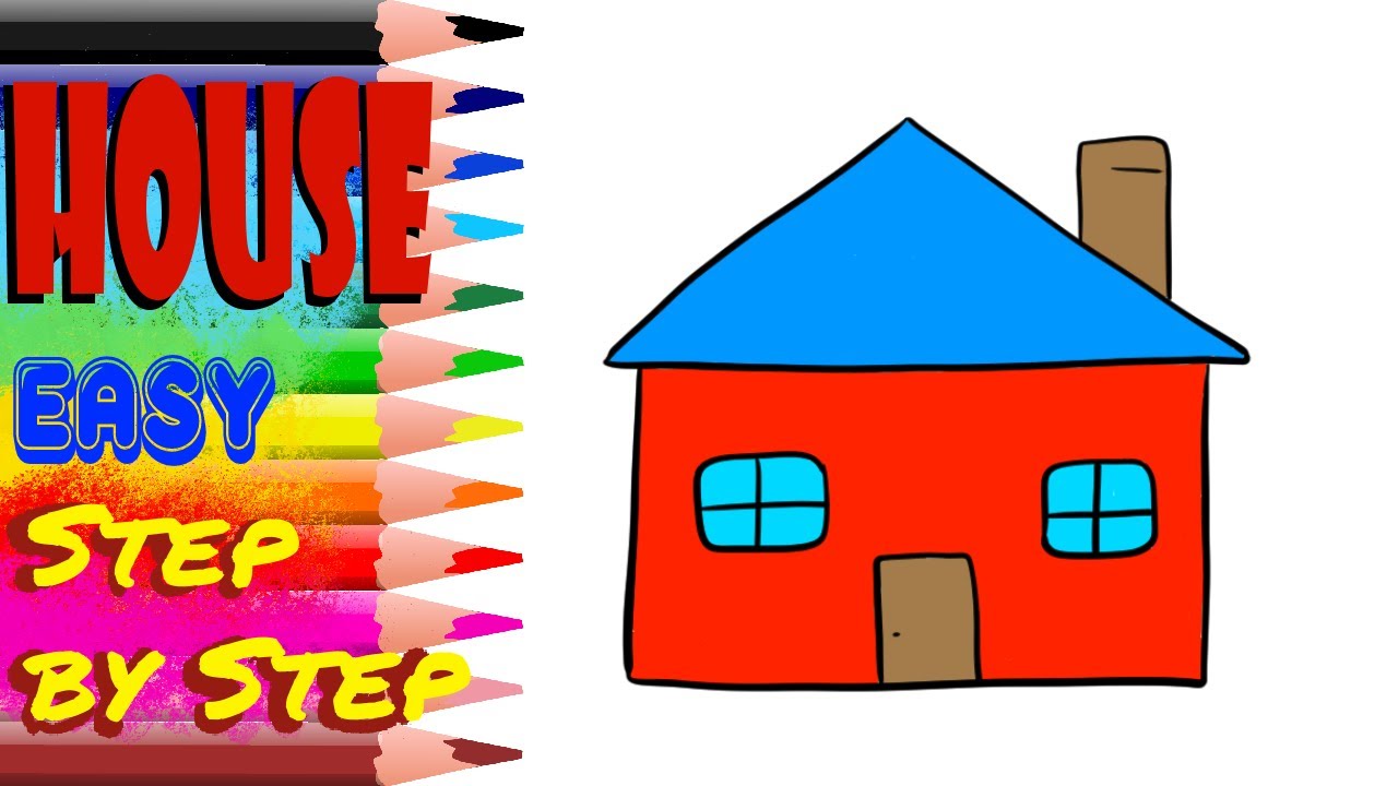 How to Draw A Beautiful House EASY step by step - YouTube