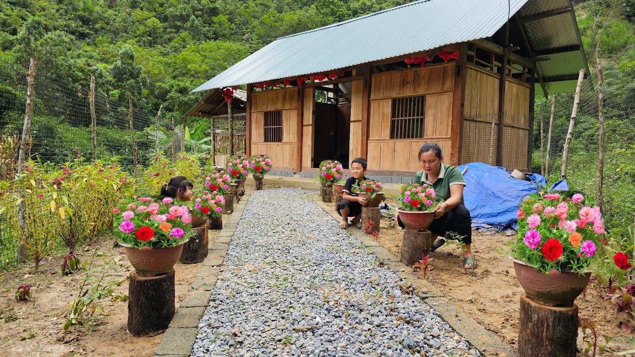 Create a super beautiful flower garden in front of the yard, enjoy a ...