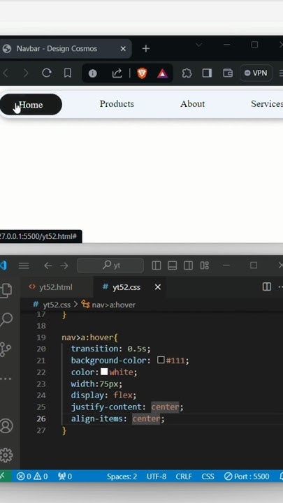 Smooth Navbar Using Pure CSS! HTML & CSS #navbar - YouTube