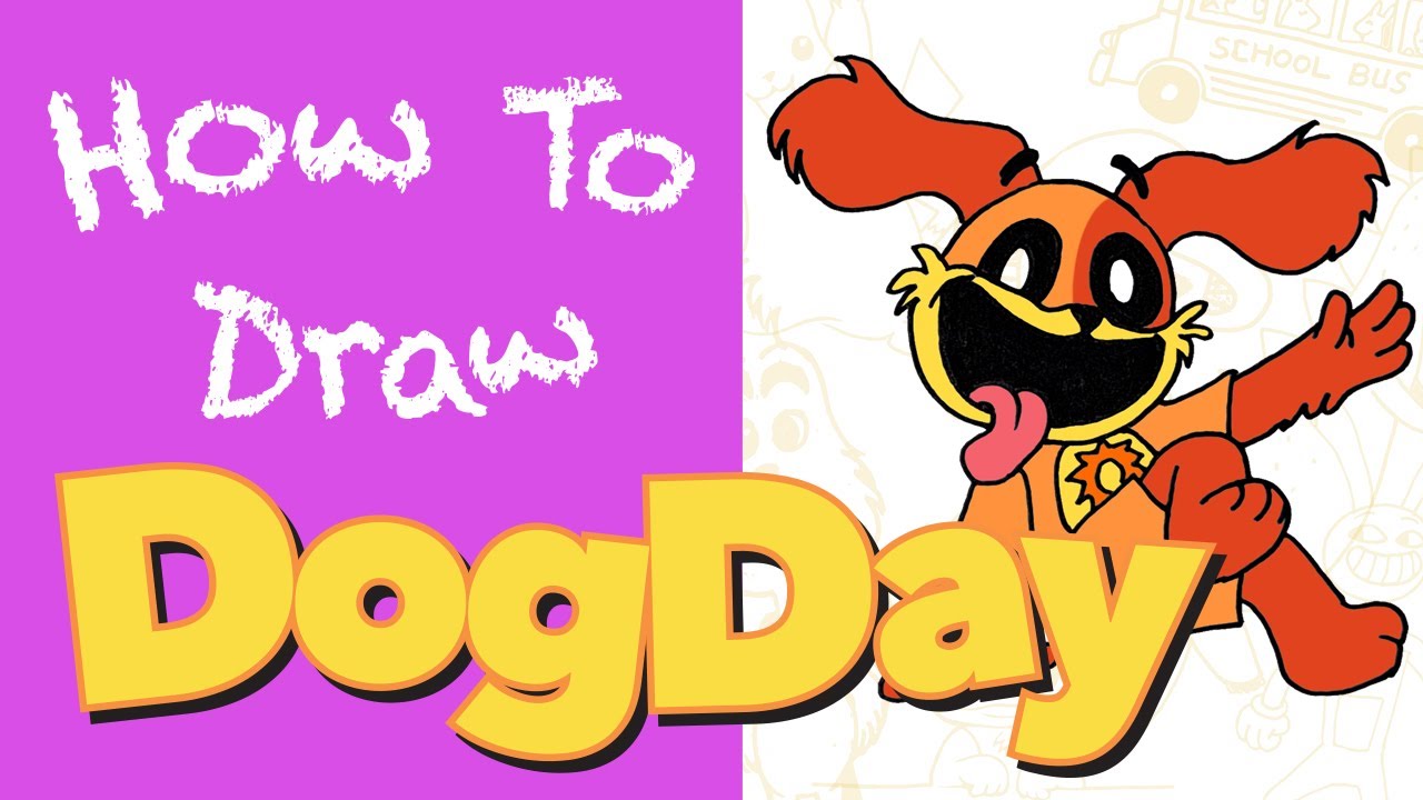 How To Draw DogDay From Poppy Playtime | Easy For Kids And Toddlers ...