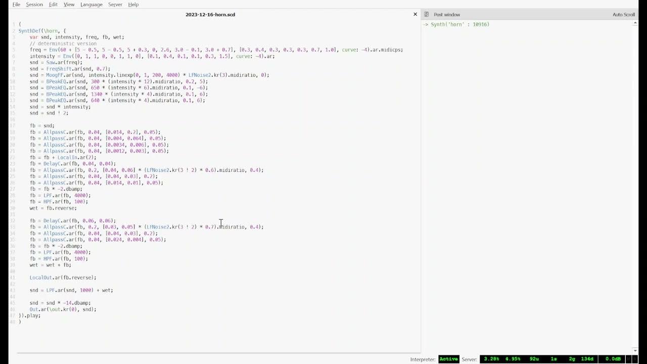 ReSynthDef #4: creepy horn from Tommy Cash (SuperCollider) - YouTube