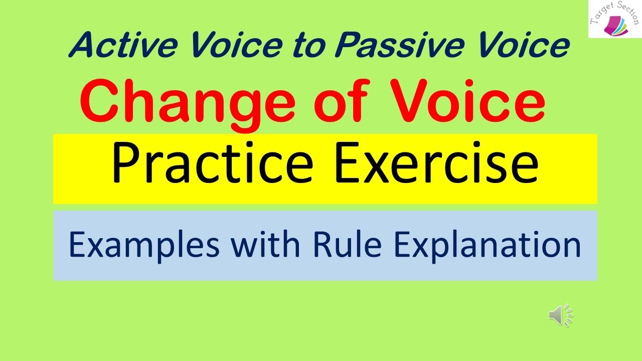 Active and Passive Voice practice exercise ll Change Active to Passive ...