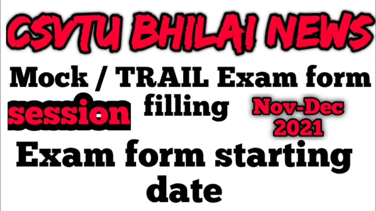 csvtu exam form MOCK / TRAIL exam form filling | exam form date nov-dec ...