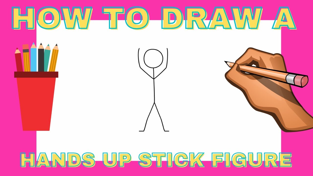 How to draw a hands up stick figure step by step - YouTube