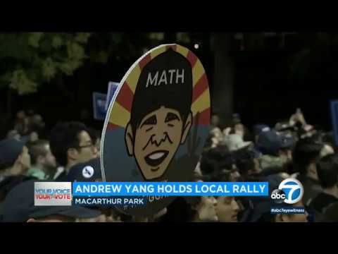 Andrew Yang's LA rally Highlights - YouTube