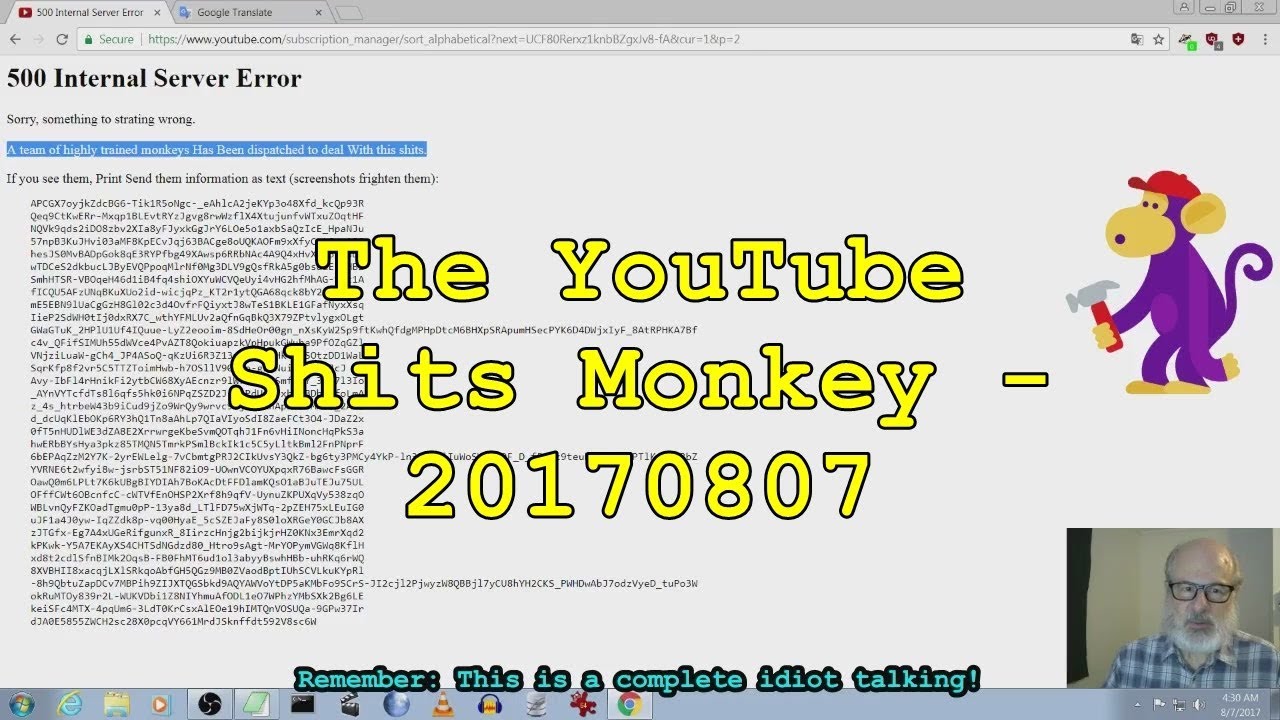 The YouTube Shits Monkey - 20170807 - YouTube
