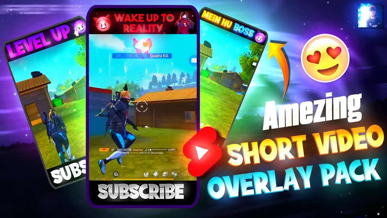 Free Fire Amezing Short Video Overlay Pack 🤩 // Short Video Overlay ...