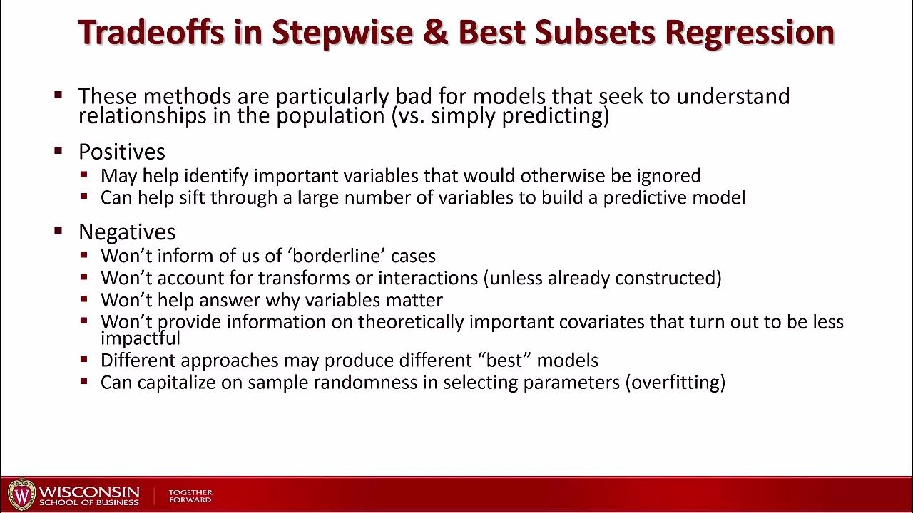 Business analytics II - Week 5 - 05 About Best Subsets and Stepwise ...