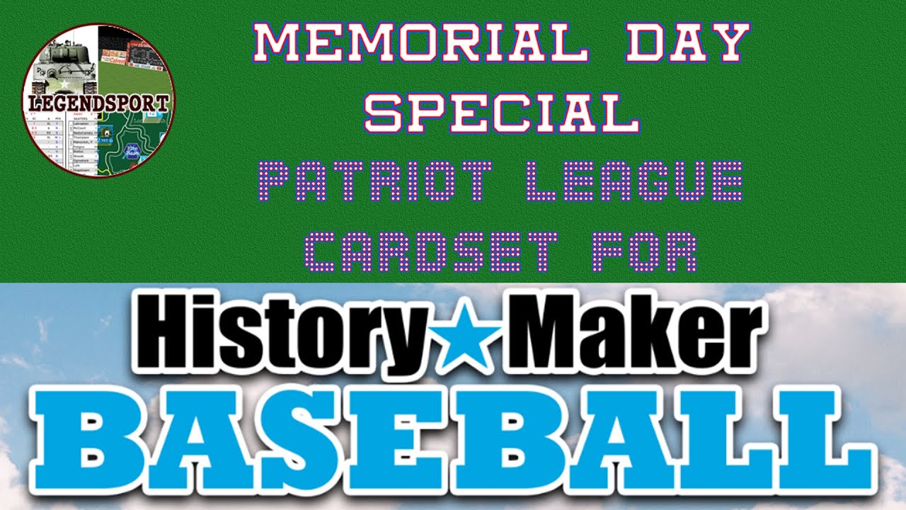 History Maker Baseball by PLAAY Games - Patriot League Card Set for ...