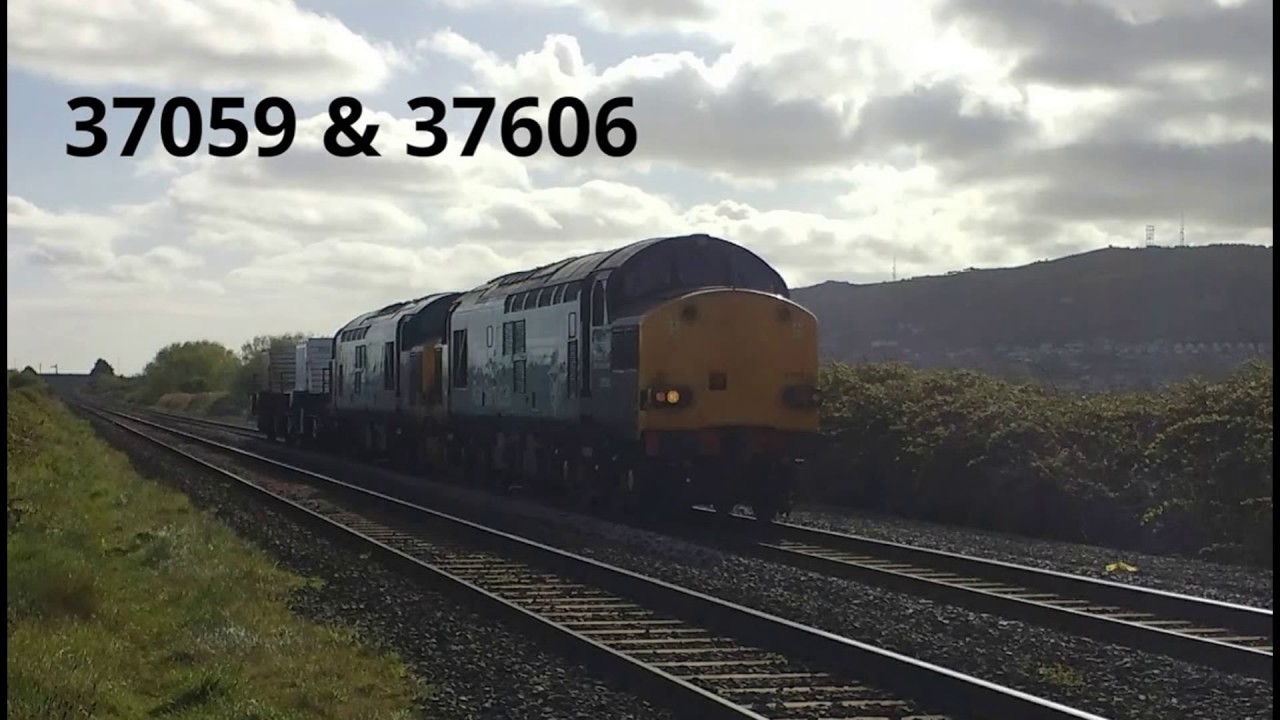 Prestatyn 26.4.2017 - DRS 37059 & 37606 on Valley flasks - Class 37 ...