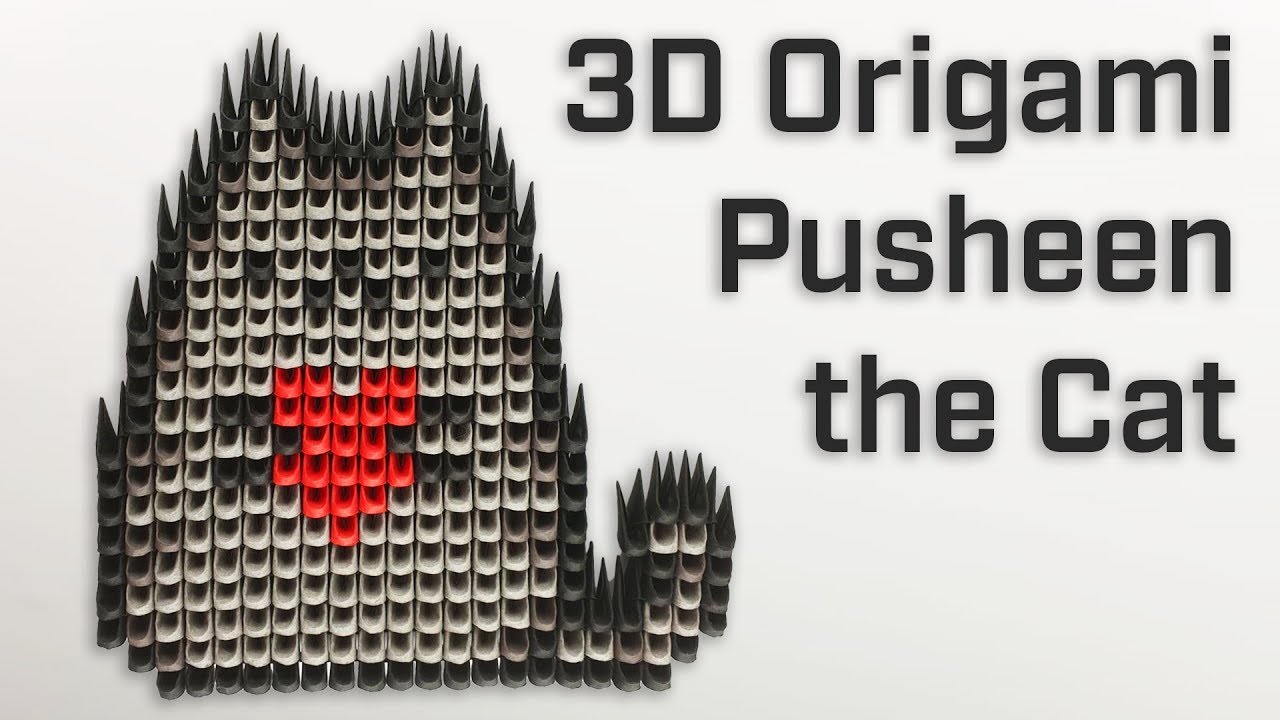 Pusheen the Cat - 3D Modular Origami [ How to Make - Showcase ] - YouTube