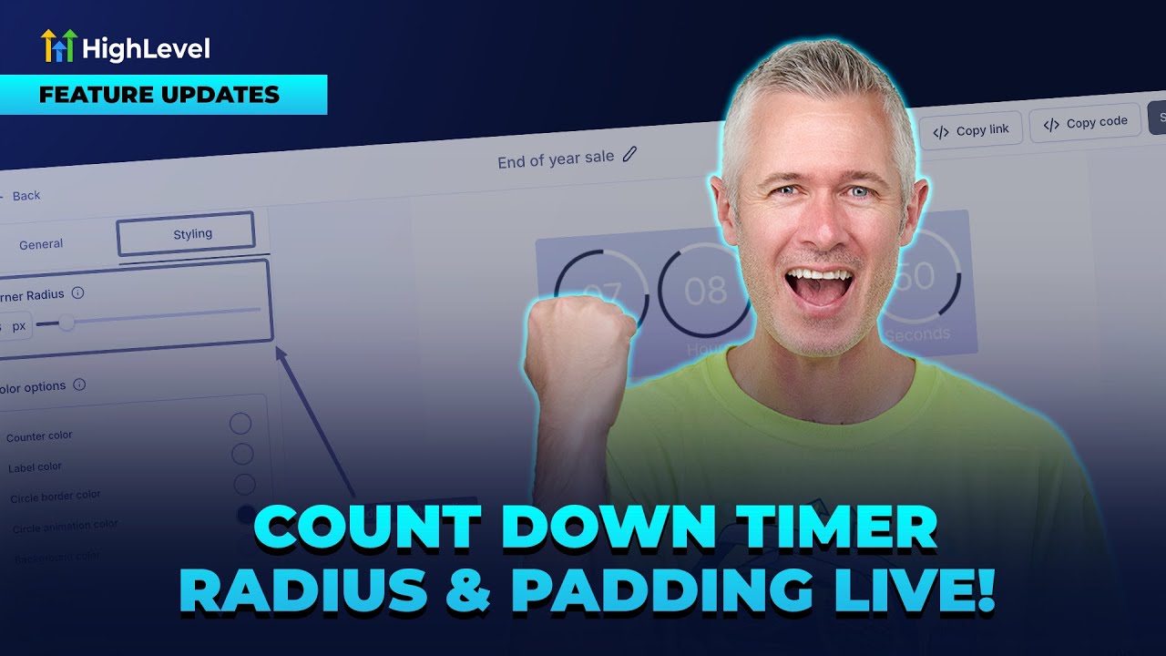 Count Down Timer Radius & Padding Live! - YouTube