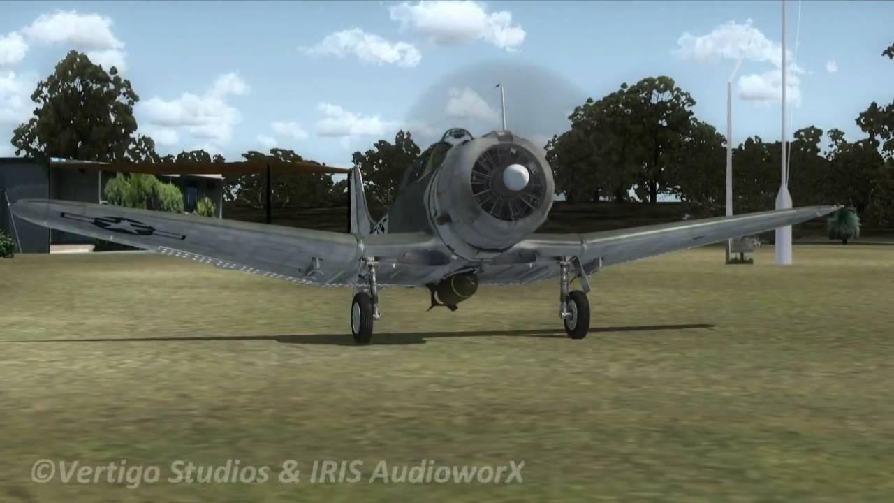 Vertigo Studios SBD Dauntless for FSX Engine Run-up - YouTube