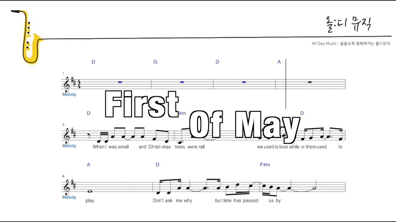 Bee Gees - First of may [Saxophone cover & music sheet] - YouTube