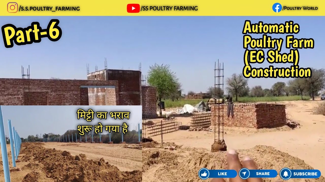 Part-6 Automatic Poultry Farm (EC Shed) construction, ऑटोमैटिक पोल्ट्री ...