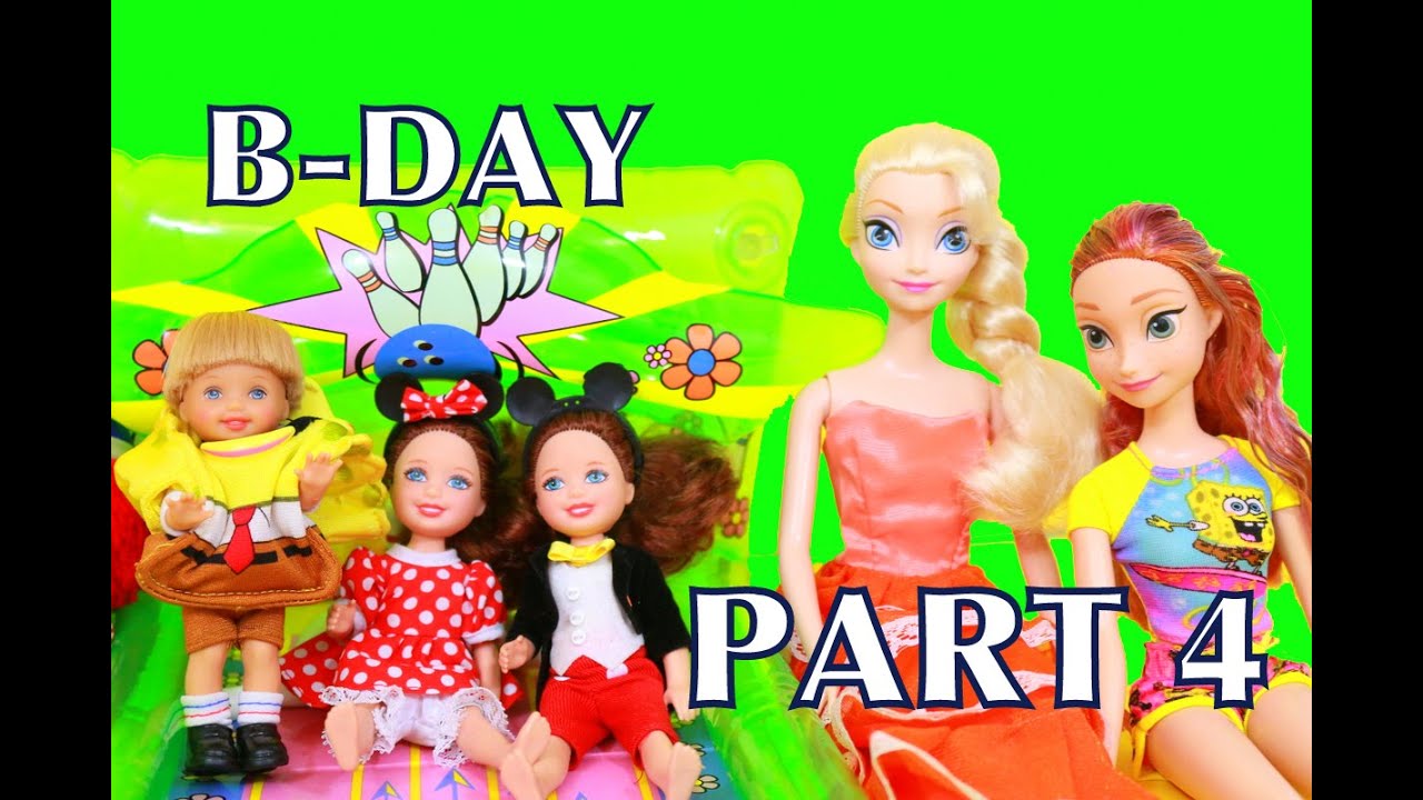 Barbie Birthday B-DAY Party Part 4 Barbie Anna SpongeBob - YouTube