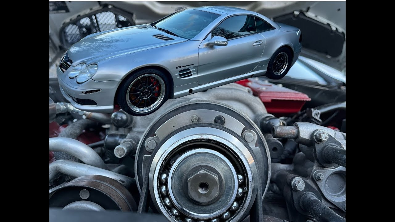Replacing Supercharger Pulley Bearing On Mercedes SL55 AMG m113k - YouTube
