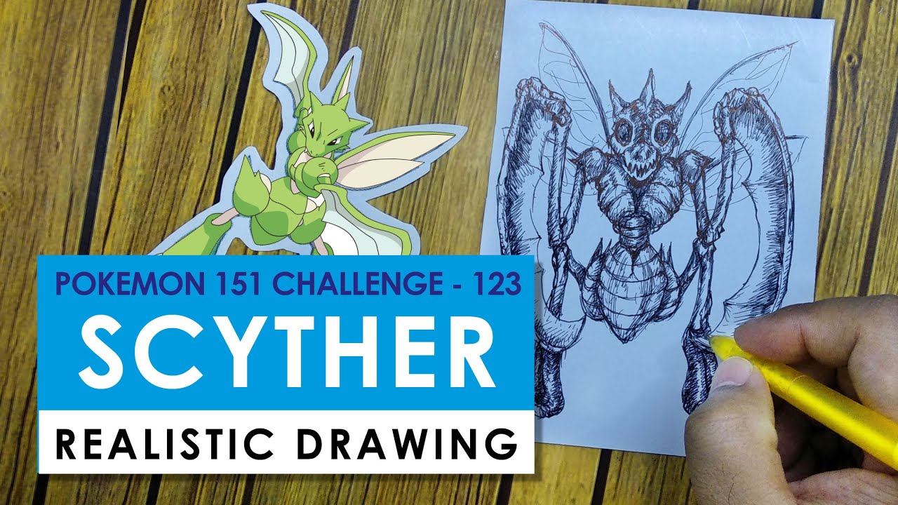 POKEMON SCYTHER - HOW TO DRAW (REALISTIC) - YouTube