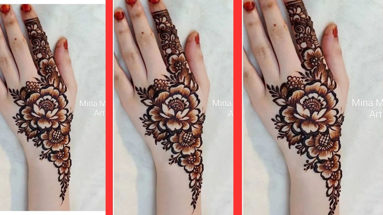 Beautiful rose mehndi design|Mehndi design for back hand|Simple Henna ...