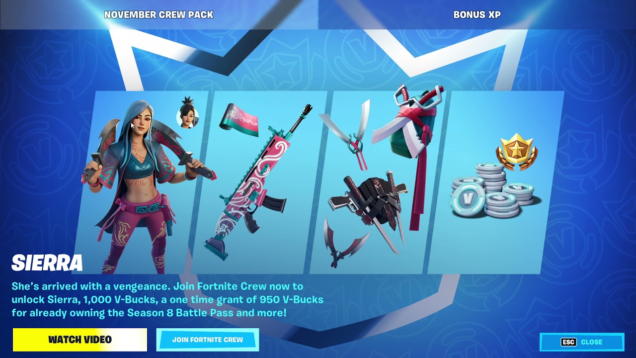 Sierra - November Crew Pack in Fortnite 18.40 Update ! Fortnite Chapter ...