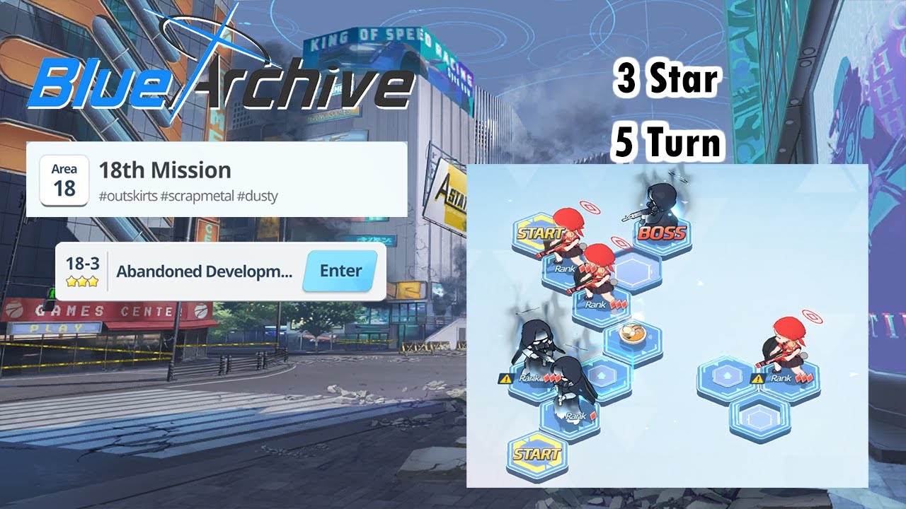 Blue Archive Global - Story Stage Normal 18-3 (3 Star & 5 Turn Clear ...