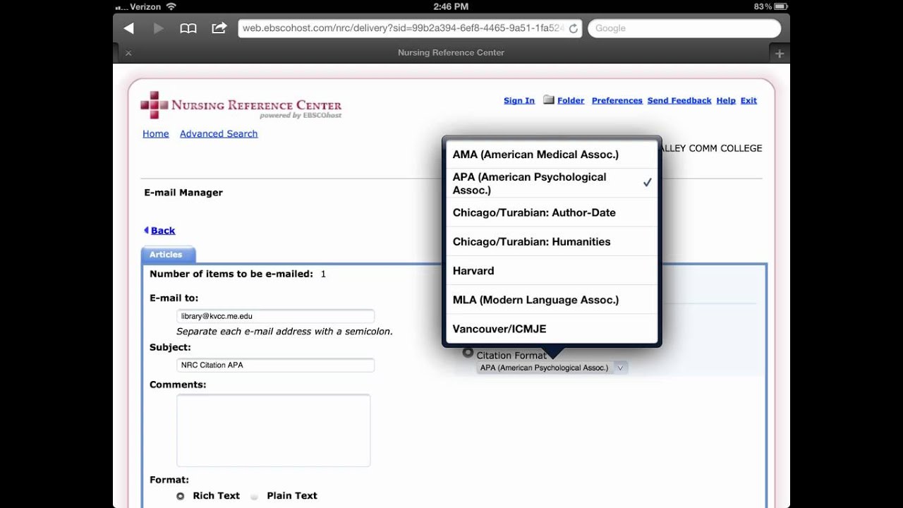 Citation: Nursing Reference Center - YouTube