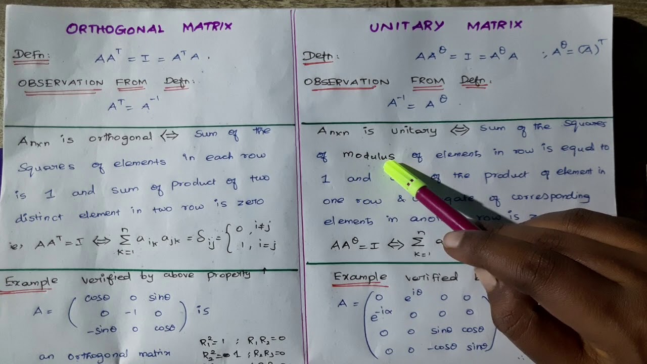 Orthogonal Matrix Unitary At Connie Talbert Blog