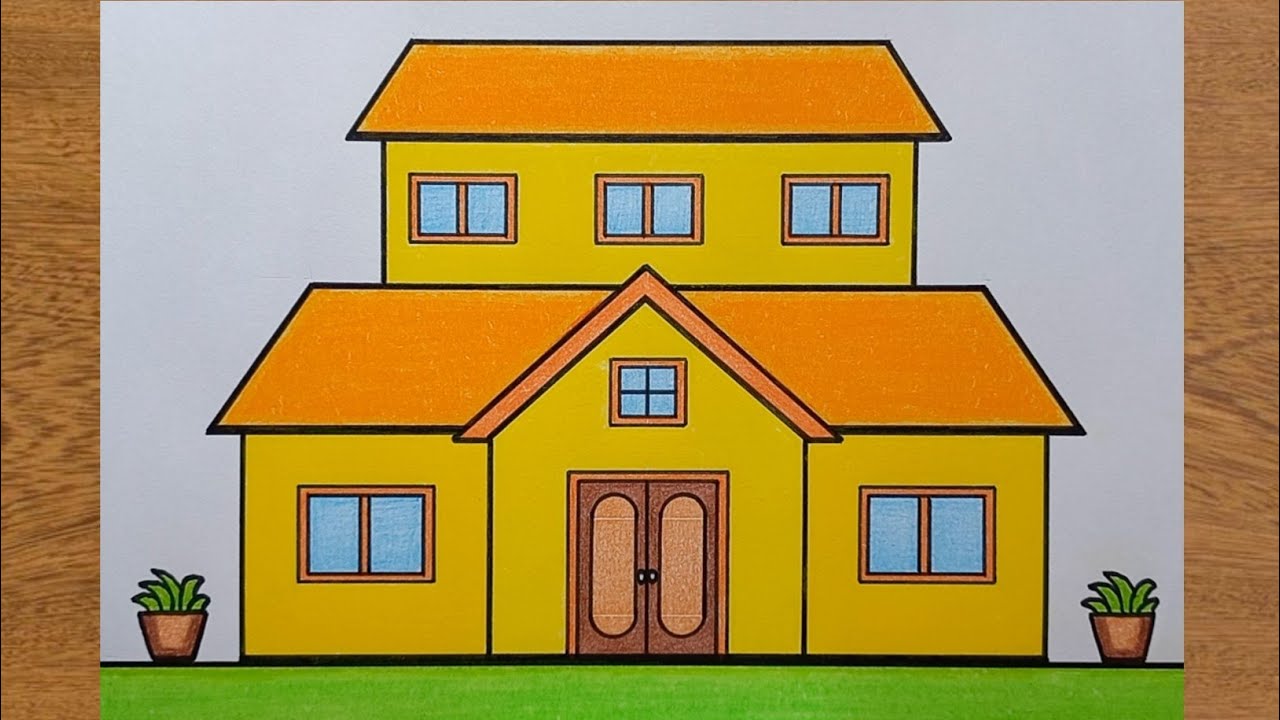 How to draw a Level house || Wow, it's very easy and beautiful ...